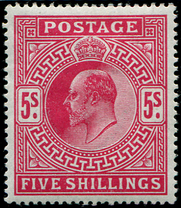 5/- SG 318 VARIETY, ‘GEENISH BLUE TINTED GUM’… | Embassy Philatelists