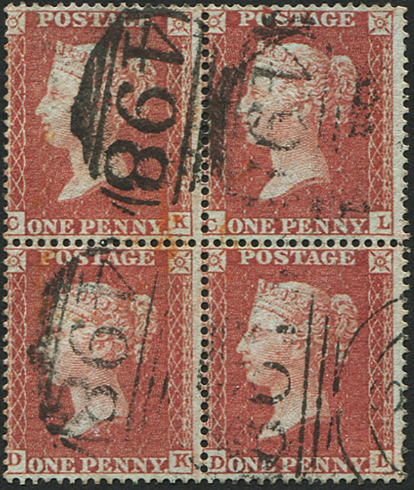 1d SG 21 (Pl.5 ‘CK-DL’) BLOCK OF FOUR VFU, crisp ‘… | Embassy Philatelists