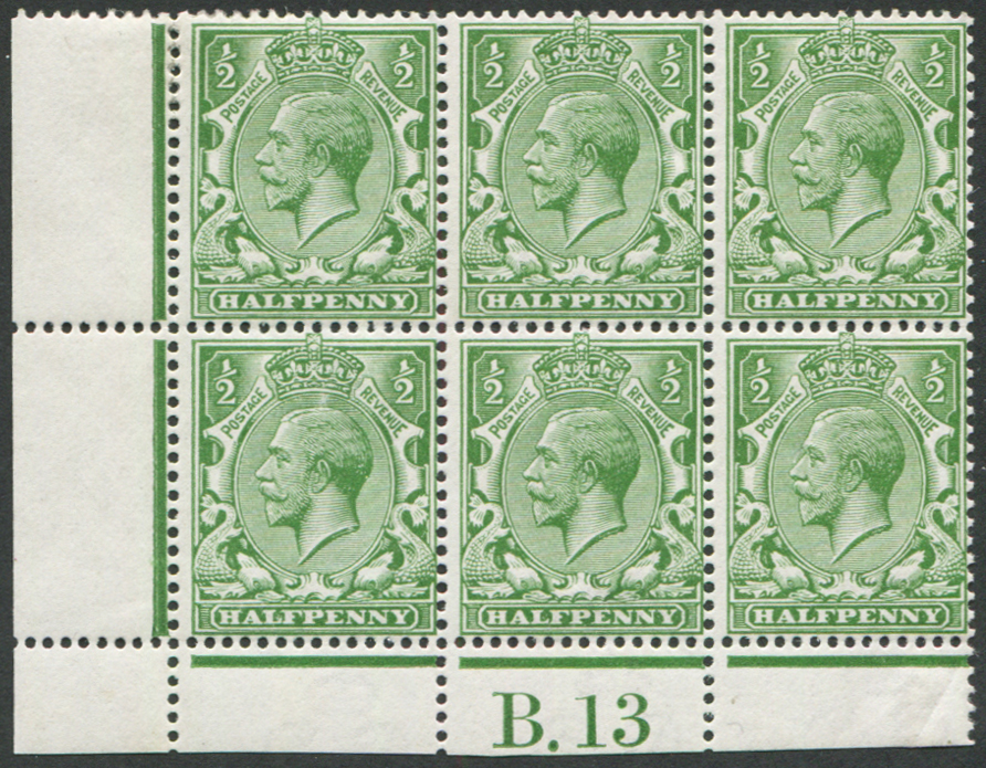 ½d SG 351 SCARCE CONTROL ‘B.13′(P), corner block o… | Embassy Philatelists